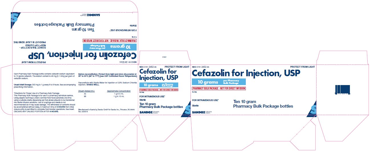 Rx Item-Cefazolin 10 gm Vial 10 By Sandoz Pharma Gen Kefzol Ancef