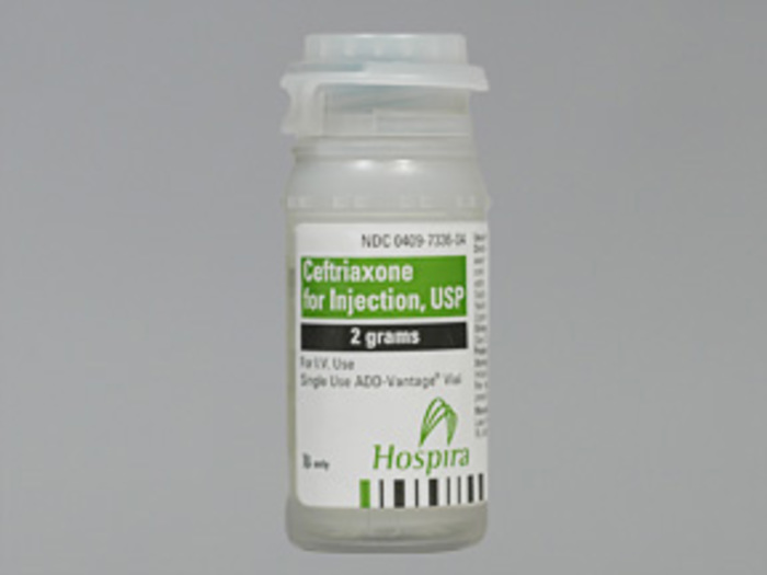 Rx Item-Ceftriaxone 2 gm Vial 10 By Hospira Worldwide Gen Rocephin