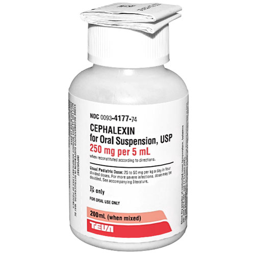 Rx Item-Cephalexin 250Mg/5ml Suspension 200ml By Teva Pharma Gen Keflex