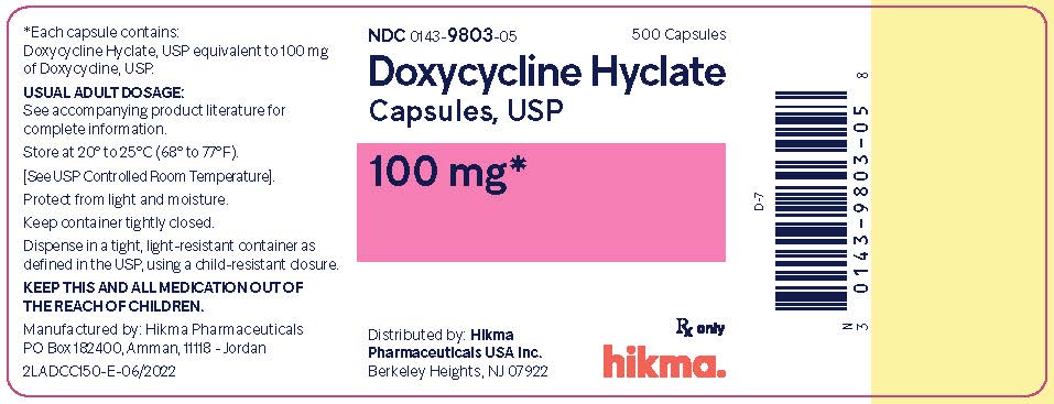 Rx Item-Doxycycline 100MG 500 Cap by Hikma Pharma USA