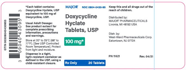 Rx Item-Doxycycline 100MG 30 Tab by Major Pharma USA UD Gen Vibratab