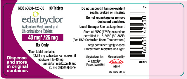 Rx Item-Edarbyclor 40Mg/25Mg azilsartan med/chlortTab 30 By Arbor ...