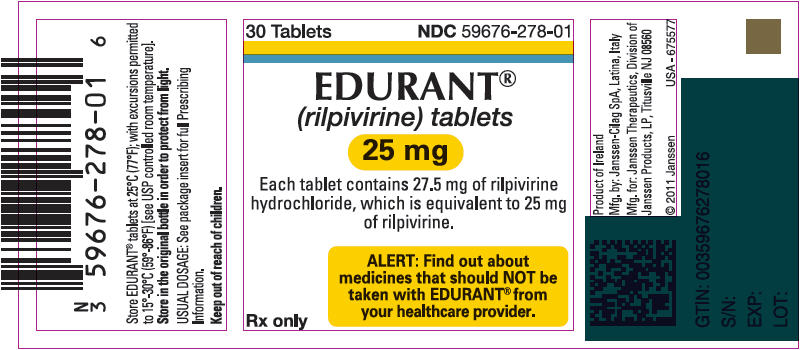 Rx Item-Edurant 25Mg rilpivirine HCl Tab 30 By J O M Pharma