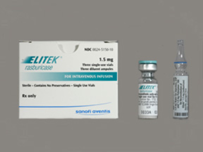 Rx Item-Elitek rasburicase INTRAVEN VIAL 1.5Mg Vial 3 By Aventis Pharm ...