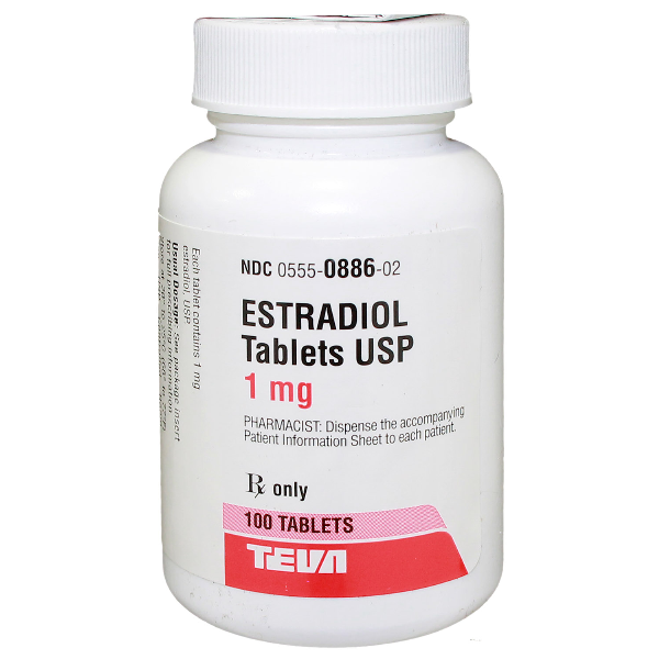 Rx Item-Estradiol 1MG 100 Tab by Teva Pharma USA Gen Estrace