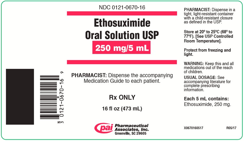 Rx Item-Ethosuximide 250Mg/5Ml Syrup 474Ml By Pharma Assoc Gen Zarontin