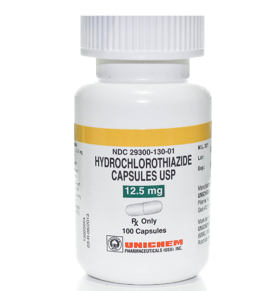 Rx Item-Hydrochlorothiazide 12.5Mg Cap 100 By Unichem Pharma (USA)