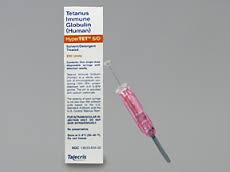 Rx Item-Hypertet Tetanus Immune Globulin 250 Unit Syringe 1Ml By ASD ...