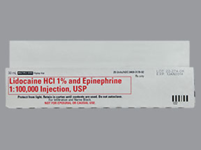 Rx Item-Lidocaine HCl-Epinephrine 1% 1:100K Vial 25X30Ml By Pfizer/Hospira