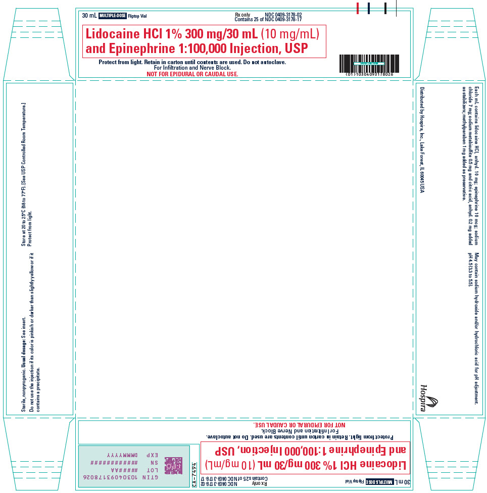 Rx Item-Lidocaine HCl-Epinephrine 1% 1:100K Vial 25X30Ml By Pfizer/Hospira
