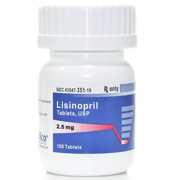 Rx Item-Lisinopril 2.5MG 100 Tab by Solco Pharma USA Gen Zestril Prinivil