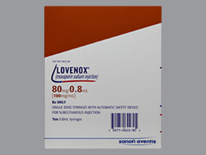Rx Item-Lovenox 80Mg/0.8Ml Syringe 10X0.8Ml By Aventis Pharma Enoxaparin