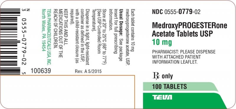 Rx Item-Medroxyprogesterone Acetate 10Mg Tab 100 By Teva Pharma Gen Provera