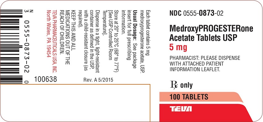 Rx Item-Medroxyprogesterone Acetate 5Mg Tab 100 By Teva Pharma Gen Provera