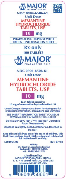 Rx Item-Memantine 10Mg Tab 10X10 By Major Pharma Unit Dose 100 Gen Namenda