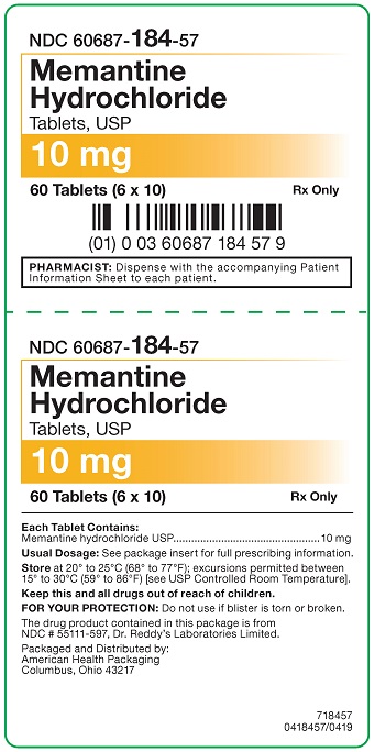 Rx Item-Memantine 10MG 60 Tab by American Health Packaging USA UD GEN ...