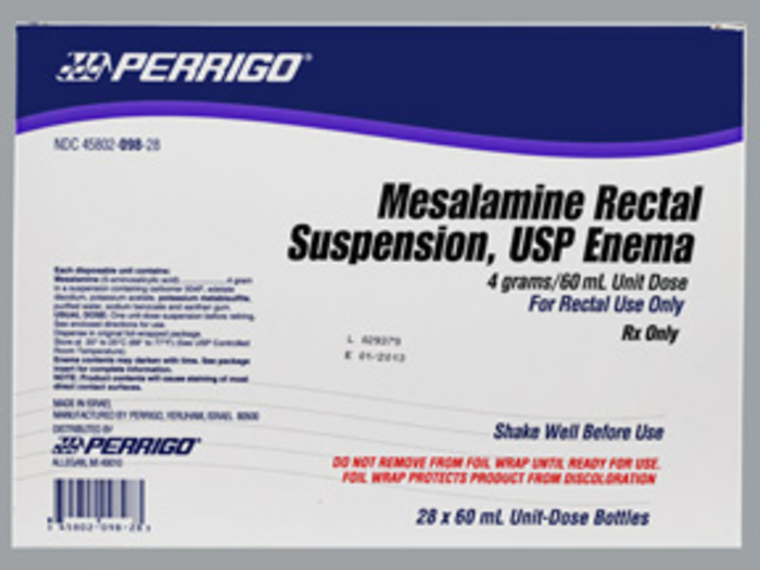 Rx Item-Mesalamine 4 Gm-60 Ml Enema 28X60 Ml By Perrigo Pharma Gen SF ...