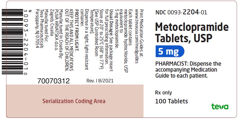 Rx Item-Metoclopramide 5Mg Tab 500 By Teva Pharma Gen Reglan