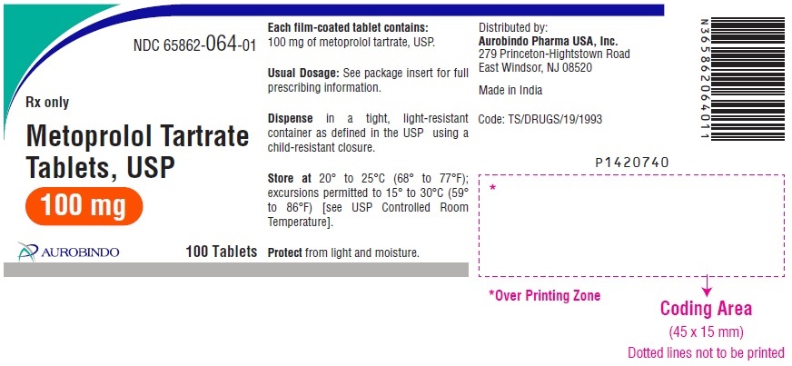 Rx Item-Metoprolol Tartarate 100Mg Tab 100 By Aurobindo Pharma gen ...