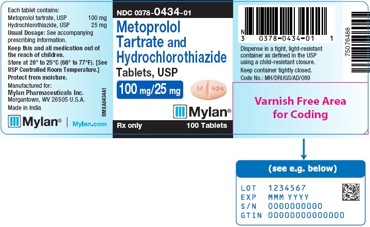 Rx Item-Metoprolol Tartarate -HCTZ 100Mg-25Mg Tab 100 By Mylan Gen ...