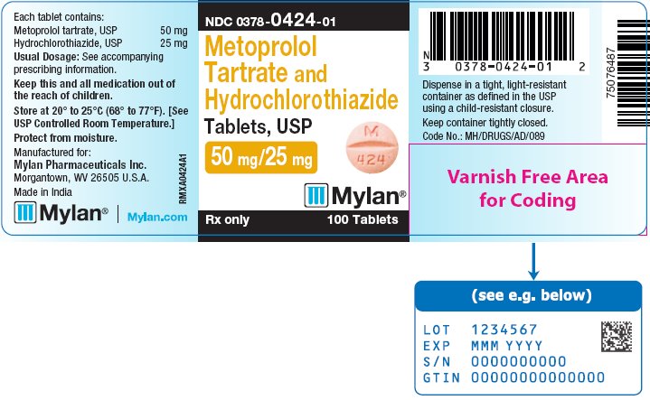 Rx Item-Metoprolol Tartarate -HCTZ 50Mg/25Mg Tab 100 By Mylan Gen ...