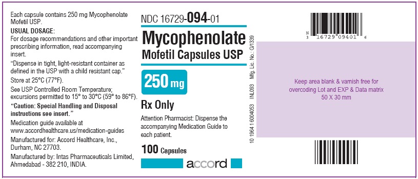 Rx Item-Mycophenolate mofetil 250Mg Cap 100 By Accord Healthcare Gen ...