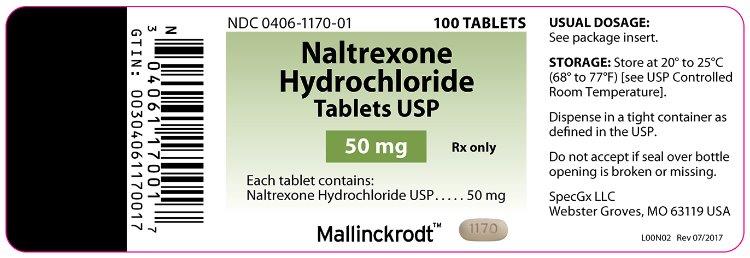 Rx Item-Naltrexone 50MG 30 Tab by Mallinkrodt Specgx Generic