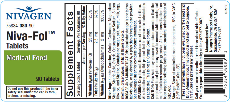 Rx Item-Niva-Fol 2 2.5 25Mg Tab 90 By Nivagen Pharma Gen Foltx