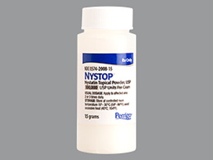 Rx Item-Nystop 100000U/Gm Nystatin PWD 15Gm By Perrigo Gen Mycostatin