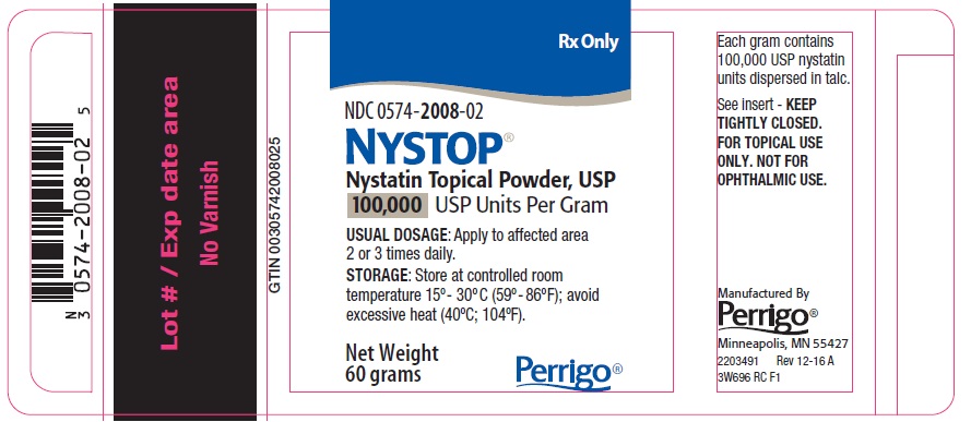 Rx Item-Nystop 100000U/Gm Powder 30Gm By Perrigo Pharma Mycostatin