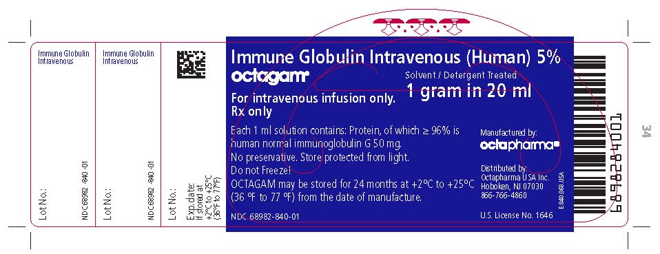 Rx Item-Octagam 5% Vial 20Ml By Octapharma Immune Globulin 1Gm