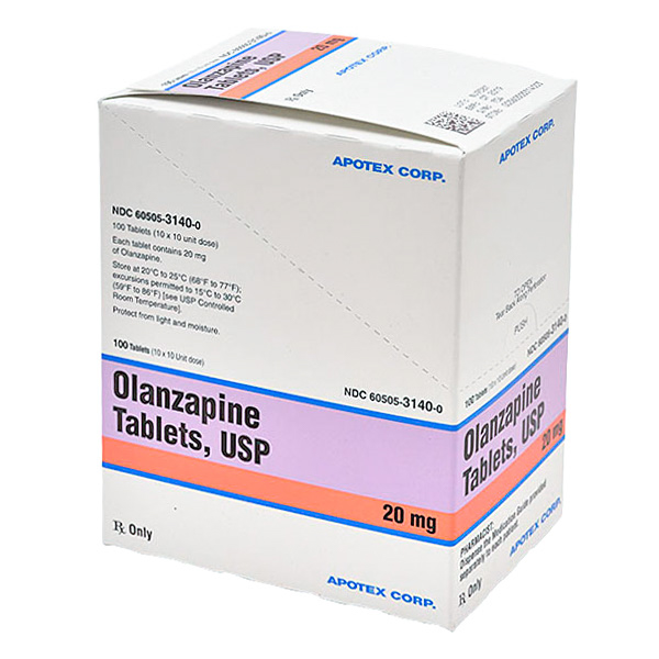 Rx Item-Olanzapine 20MG 100 Tab by Apotex Pharma USA Gen Zyprexa