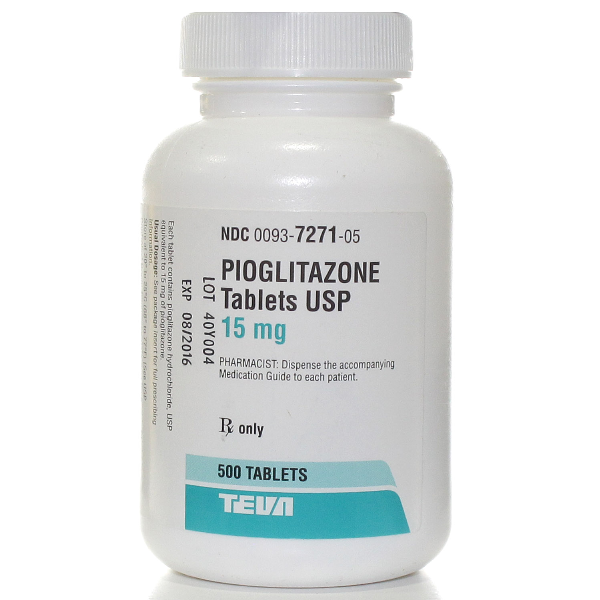 Rx Item-Pioglitazone 15Mg Tab 500 By Teva Pharma Gen Actos
