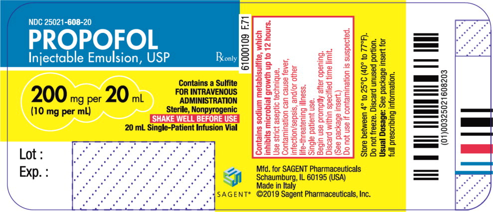 Rx Item-Propofol 10Mg/Ml Vial 25X20Ml By Sagent Pharma