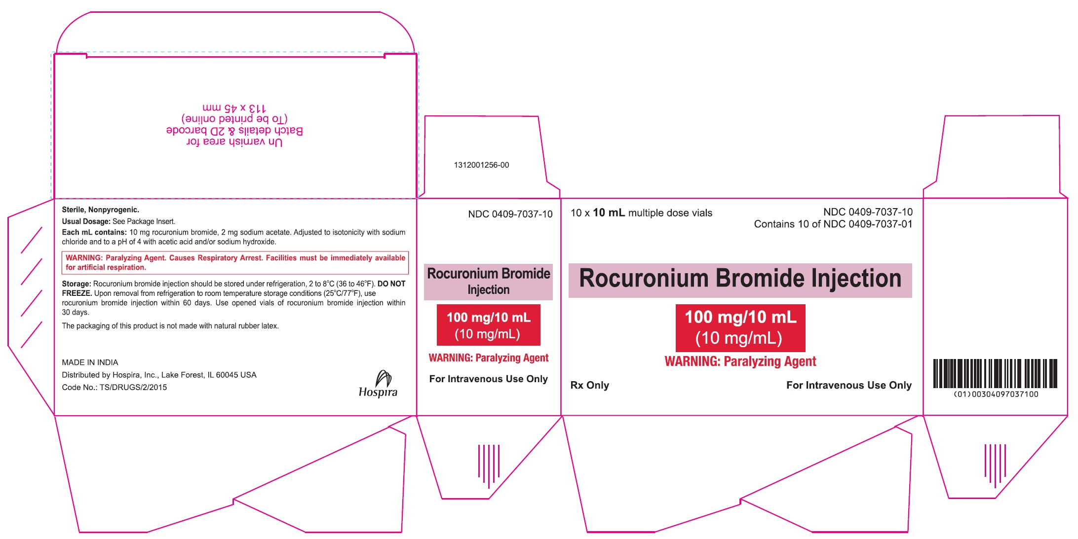 Rx Item-Rocuronium 10Mg/Ml Vial 10X10Ml By Hospira Worldwide