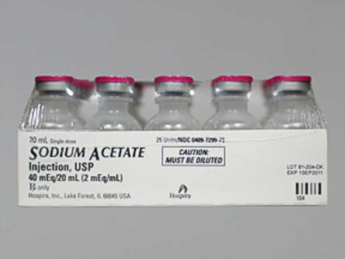 Rx Item-Sodium Acetate 2 Meq/Ml (40Meq/20Ml)Vial 25X20Ml By Hospira ...
