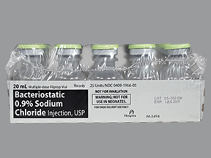 Rx Item-Sodium Chloride Bacteriostatic 0.9% Vial 25X20Ml By Hospira ...