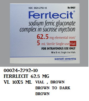 Rx Item-Sodium Ferric Gluconate 62.5Mg/5Ml Vial 10X5Ml By Westward Pharma