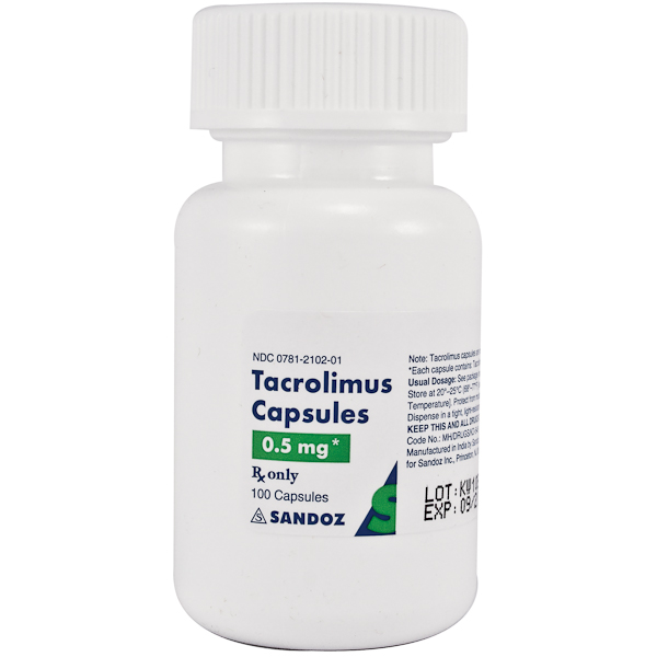 Rx Item-Tacrolimus 0.5Mg Cap 100 By Sandoz Pharma Gen Prograf