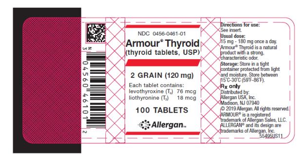 Rx Item-Armour Thyroid 2GR 100 Tab by Allergan Pharma USA -R