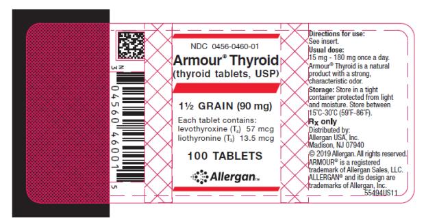 Rx Item-Armour Thyroid 90MG 100 Tab by Allergan Pharma USA