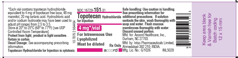 Rx Item-Topotecan 4Mg Vial 4Ml By Accord Healthcare Gen Hycamtin