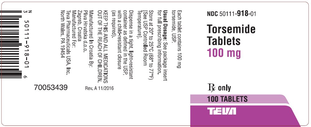 Rx Item-Torsemide 100Mg Tab 100 By Teva Pharma Gen Demadex
