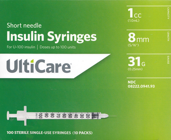 Case of 5-Ulticare Syringe5/16 31Gx1Cc Syringe100 By Ultimed USA