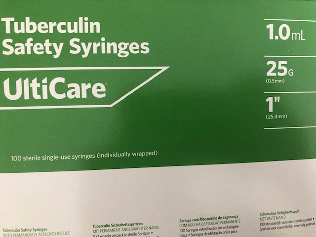 Rx Item-UltiCare Tuberculin Safety Syringes 1 25Gx1mL 100ct