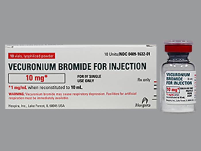 Rx Item-Vecuronium 10MG 10 Vial by Pfizer Pharma USA Injec Exp 5/24