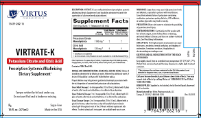 RX ITEM-Virtrate-K 1100 334 5 Solution 16 Oz By Virtus Pharma