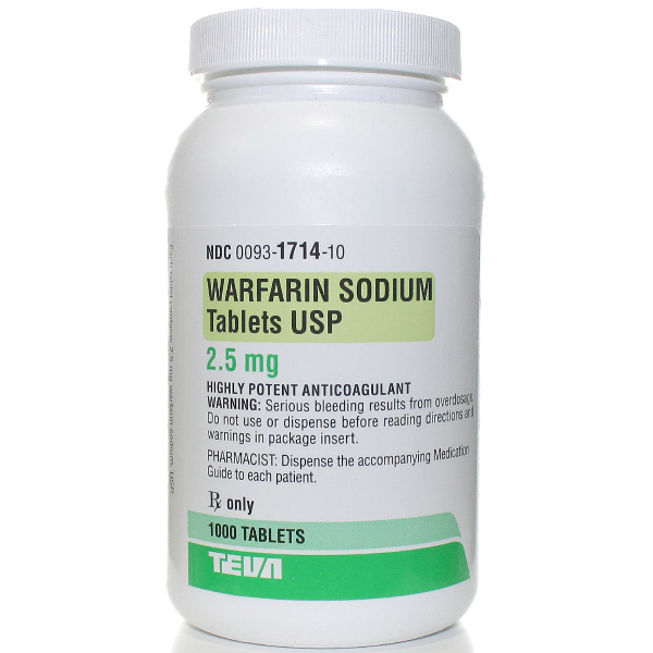 Rx Item-Warfarin Sod 2.5Mg Tab 1000 By Teva Pharma Gen Coumadin