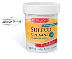 Free Shipping-De La Cruz Sulfur Ointment 10% Acne Medication - 2.6 oz Jar