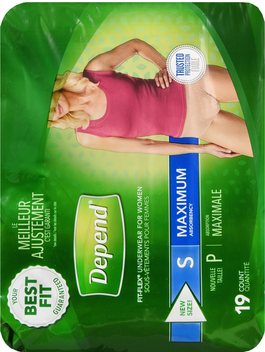 DEPEND UNDERWEAR MAXI SMALL WOMAN 2X19CT